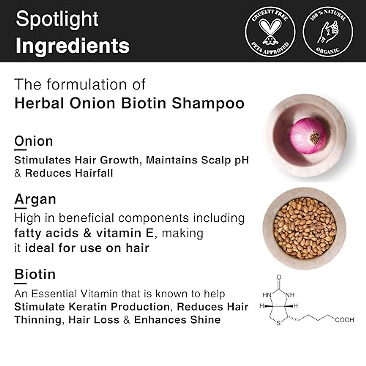 Soulflower Biotin Shampoo for Hairfall Control, Strengthening, Hydrates & Protects hair, Cruelty Free, Vegan, Paraben & Sulfate Free, Aloevera, Onion & Plant Keratin - 10 oz