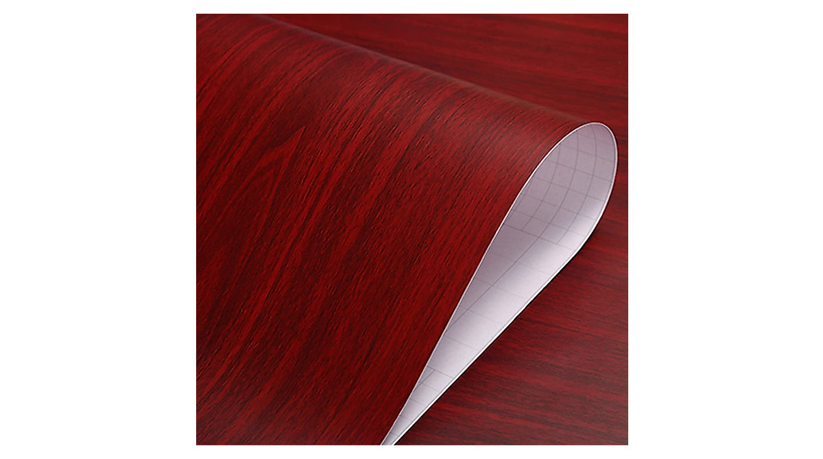 Tinkei 16x197 Wood Red Contact Paper - Removable Peel & Stick Wallpaper