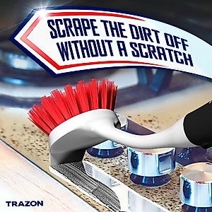 Dish Brush Set of 4 with Bottle Water Brush, Dish Scrub Brush, Scrubber Brush and Straw Brush - Kitchen Scrub Brushes Ergonomic Non Slip Long Handle for Cleaning Cleaner Wash Dish Sink Dishes Cup Pot