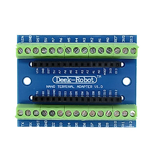 Aideepen 5pcs Nano V3.0 Expansion Board V3.0 Breakout Board Screw Terminal Adapter Shield Nano V3.0 AVR ATMEGA328P-AU Module