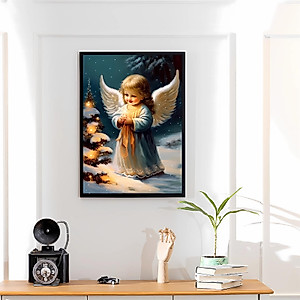 Worihut 5D Diamond Painting Kits for Adults, Angel DIY Full Round Diamond Art with Accessories & Tools,Wall Decoration Crafts for Home Wall Decor 16x20 Inch