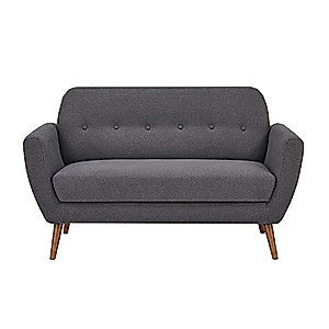 GIA Furniture Home Series Mid-Century Modern Loveseat, Love Seat, Dark Gray