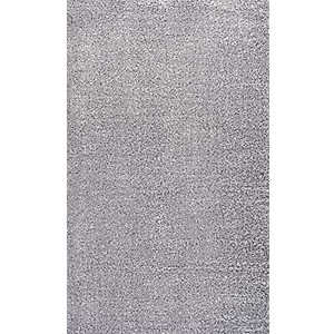JONATHAN Y SEU100A-8 Haze Solid Low-Pile Indoor Area-Rug Casual Contemporary Solid Traditional Easy-Cleaning Bedroom Kitchen Living Room Non Shedding, 8 ft x 10 ft, Grey