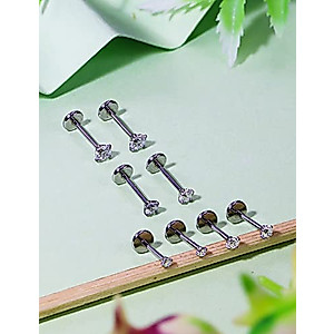 Vsnnsns 20G Threadless Push in Nose Rings for Women Men 316L Surgical Stainless Steel L Shaped Nose Studs Screw Bone Nose Rings Piercings 20 Gauge Nostril Piercing Nose Studs Jewelry Diamond CZ 2mm