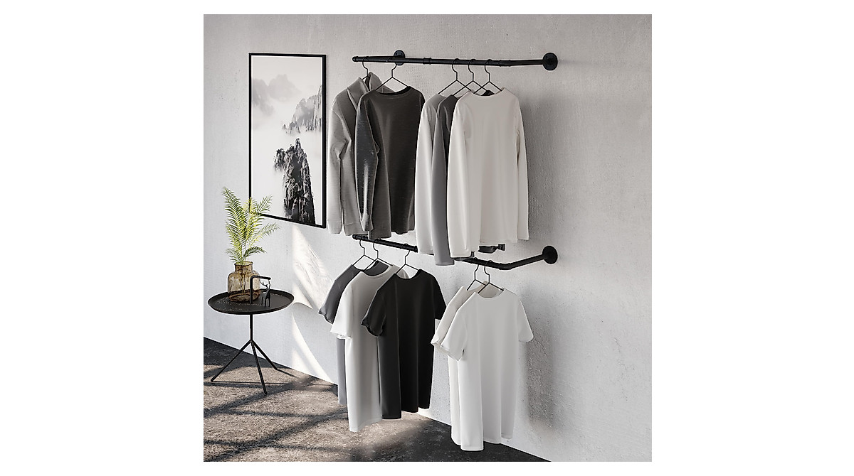 Industrial Wall Mounted Clothes Rack | Heavy Duty Design