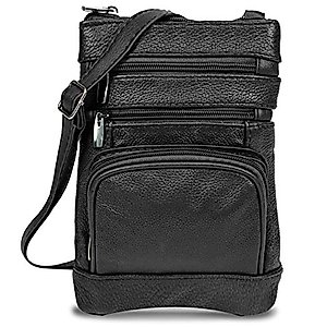 Krediz Genuine Leather Cross Body Handbag- Multi Pocket Women’s Purses with Adjustable Strap-Travel Ladies Shoulder Bags
