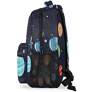 Solar System Star Kids Backpack for Boys Girls, 16 Inch School Backpack Outer Space Planets Bookbags Elementary School Bag Travel Laptop Backpacks Casual Daypack