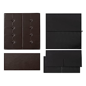 Otto & Ben Top Tufted Folding Faux Leather Trunk Bench Foot Rest, 30 Inch, Brown