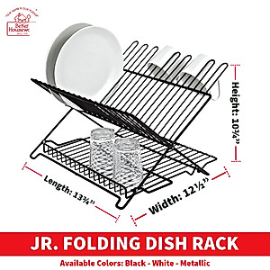 Better Houseware 1483 Junior Folding Dish Rack, Black