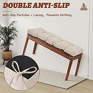 Focuprodu Bench Cushions. Non-Slip Pile Bench Cushion for Indoor and Outdoor in Multiple Scenarios.45x18 Inch Bench Cushion Ideal Cushion for Benches, Sofas and Raised Windows. (45x18x4, Beige)