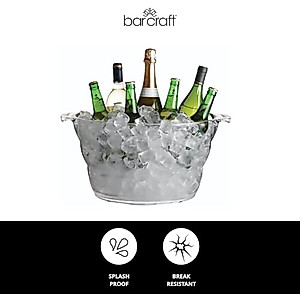BarCraft Large Drinks Cooler Bucket, Acrylic, 10 l, Transparent