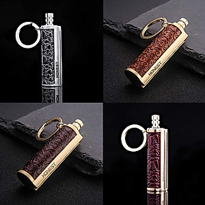 4 PCS Dragon’s Breath Immortal Lighter, Metal Keychain Flint Matchstick Kerosene Refillable Lighter, Waterproof Keychain Lighter for Emergency Survival Mountaineering Camping Hiking