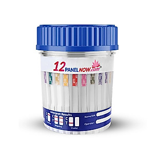 13 Panel Drug Test Kit, Screens for 13 Drugs: AMP, OPI, MET, BZO, COC, MTD, OXY, BUP, MDMA, THC, BAR, TCA, Fen, Buil-in Temperature Strip, Easy-Read (25)