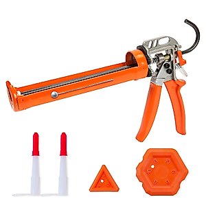 Holothurian Caulking Gun, Caulk Gun No Drip,Sealant Finishing Tool Grout Scraper for Kitchen Bathroom Window Sink Joint, 1/10 Gallon Cartridge, 20:1 Thrust Ratio
