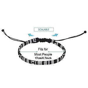 5pcs Surfer Beach Bracelet Ankle Set Men Women, Bracelets For Men, Men's Bracelets Rope Handmade Boho Summer Waterproof Ankle Bracelets for Women Woven Bracelets Ethnic Hippie, Friendship Bracelets