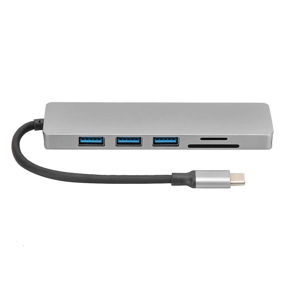 Type C to HD Multimedia Interface Hub Adapter, 6 in 1 Aluminum Alloy Converter USB3.0 Video Audio Interface with Over Current Detection Protection