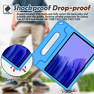 LTROP Kids Case for Samsung Galaxy Tab A7 10.4 Inch(2022/2020),Galaxy Tab A7 10.4 Case,Shockproof Convertible Handle Stand Case for Samsung Galaxy Tab A7 10.4(Model SM-T500/T503/T505/T507/T509), Blue