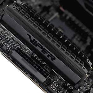 Patriot Viper 4 Blackout DDR4 RAM 64GB (2X32GB) 3200MHz CL16 1.35v UDIMM Desktop Gaming Memory Kit Compatible with XMP - PVB464G320C6K