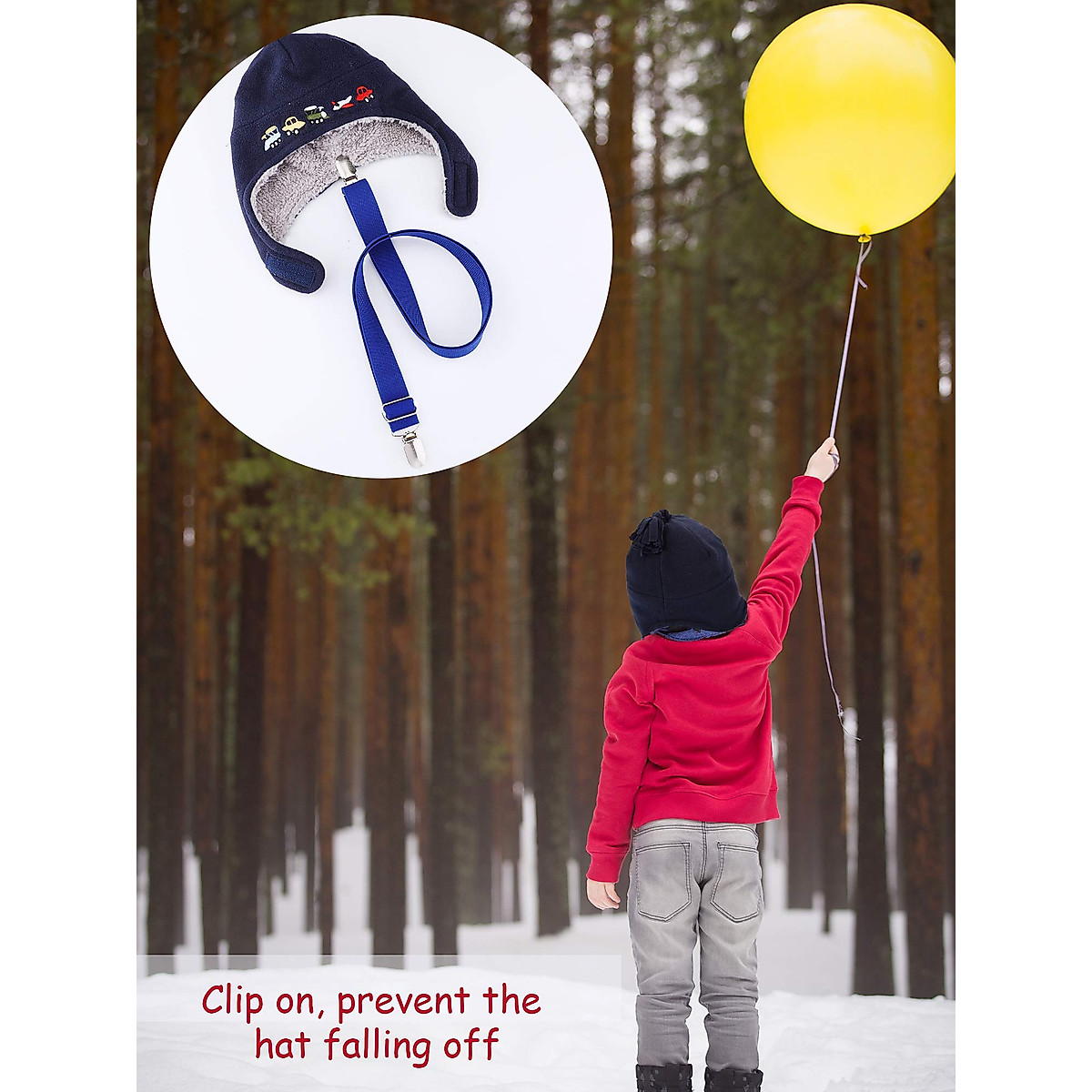 SATINIOR Mitten Clips Fully Adjustable (23.6-47.2 Inch) Glove Clips Elastic Gloves Clip for Kids (Royal Blue)