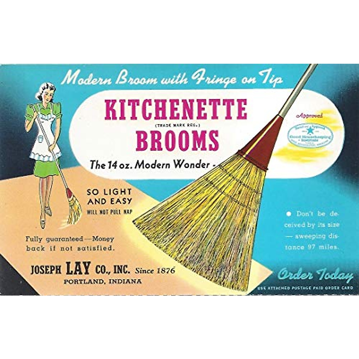 The Original Kitchenette Broom - CASE of 12 Lightweight Brooms - Made in America with BroomcornQ