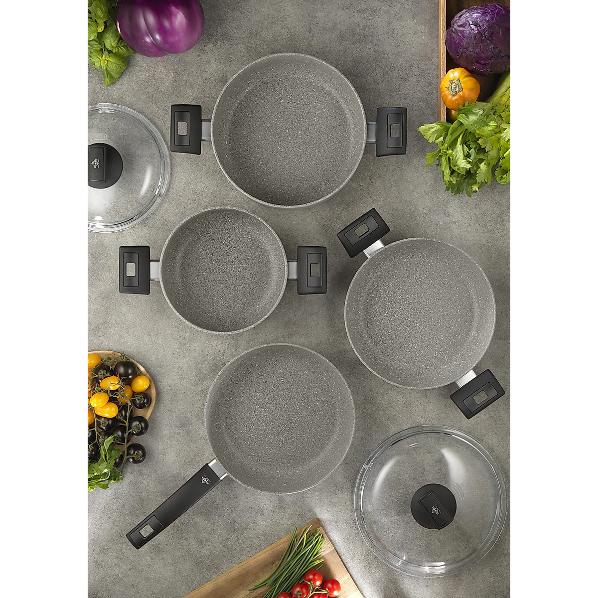 Olympia Rocker 12 Piece Non-Stick PFOA-Free Die-Cast Aluminum Cookware Set