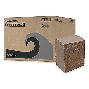 Boardwalk BWK8323K 13 in. x 10 in. 1-Ply 1/4-Fold Lunch Napkins - Kraft (500/Pack, 12 Packs/Carton)