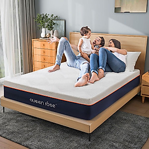 QUEEN ROSE Twin Mattress, 10 Inch Twin Memory Foam Mattress in a Box, Medium Firm Cooling Gel Twin Size Mattress for Back Pain, CertiPUR-US Certified & Fiberglass Free