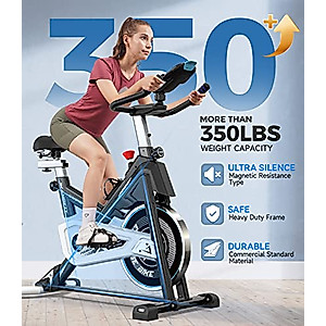 Pooboo Magnetic Exercise Bike Stationary, Indoor Cycling Bike with Built-In Bluetooth Sensor Compatible with Exercise bike apps& Ipad Mount, Comfortable seat and Slant Board, Silent Belt Drive (626S)