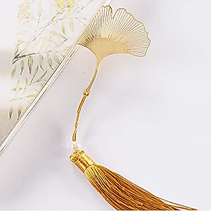 3 Pieces Handmade Bookmark Cute Leaf Vein Bookmarks Metal Leaf Tassel Bookmarks Gift for Kids Adults Bookworms