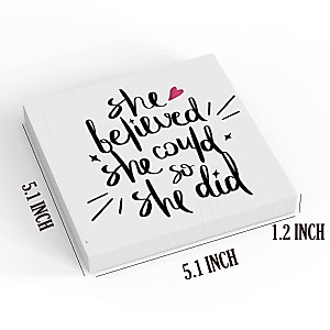 Inspirational Graduation Friendship Gifts Encouragement Gifts for Best Friends Spiritual Gifts for Women Farmhouse Wooden Box Sign for Home Office Bedroom Living Room Shelf Desk Table Decoration