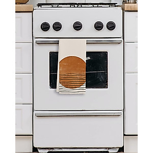 QIYUHOY Abstract Boho Large Sun Sea Wave Kitchen Towels Tea Towels, 16 X 24 Inches Cotton Modern Dish Towels Dishcloths,Dish Cloth Flour Sack Hand Towel for Farmhouse Kitchen Decor,Boho Lovers Gifts