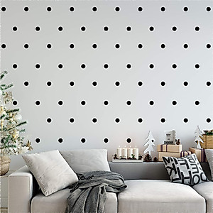 StickerDeen | Polka Dot Circles Round Shape Style Decoration Removable Wall Art Vinyl Decal Stickers | (Pack of 112) (Black)