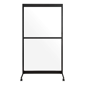 Norwood Commercial Furniture Clear Room Divider Partition - Portable Sneeze Guard Screen on Wheels for Social Distancing, Home, Office, Waiting Area, or School 3.5’ W x 6.5’ H Single Panel w/Crossbar