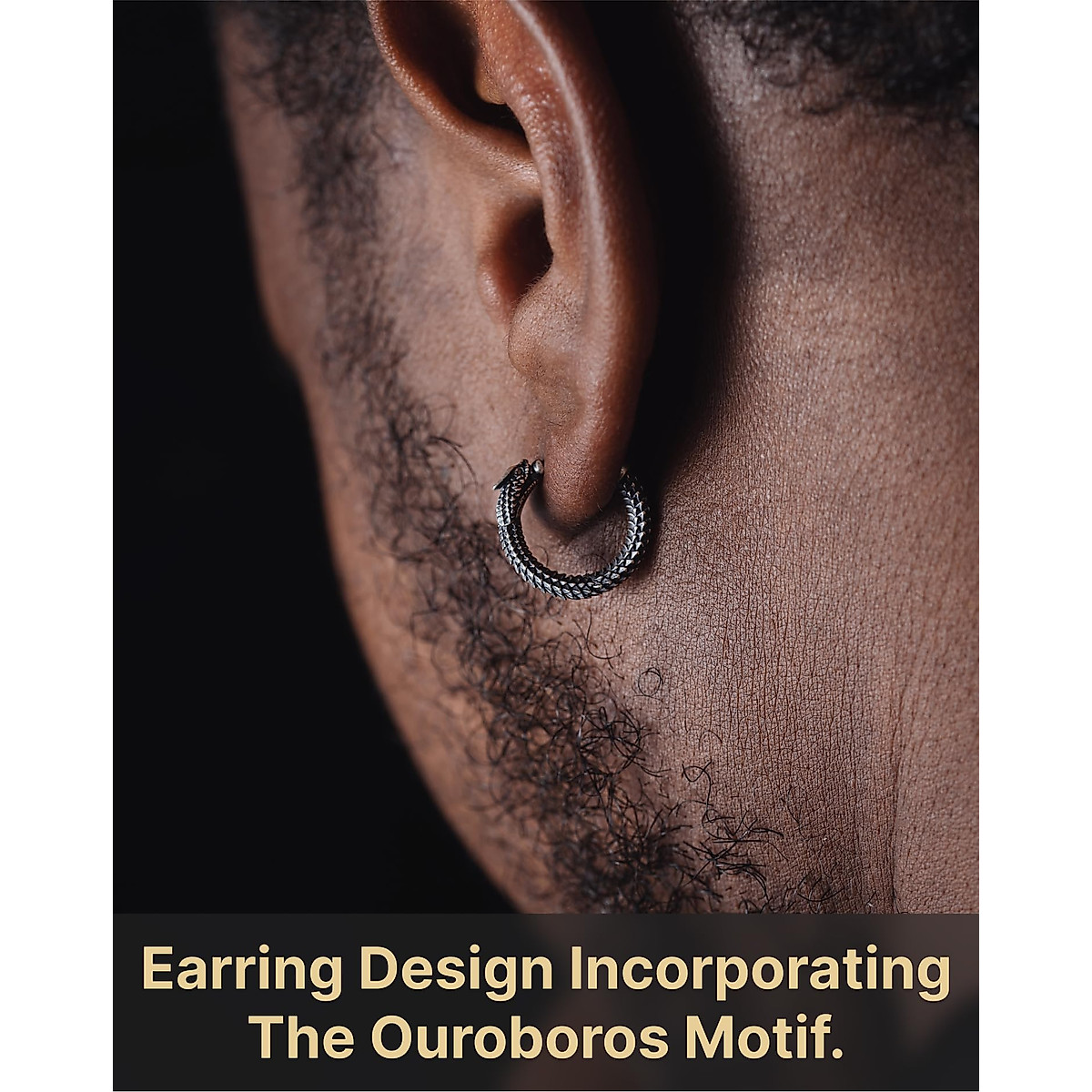 COPPERTIST.WU Ouroboros Earrings Small Huggie Hoop Earrings 925 Sterling Silver Earrings Hypoallergenic for Men Women