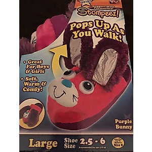 Stompeez Bunny Slippers With Personality! Purple / Pink, Large Size 2.5-6