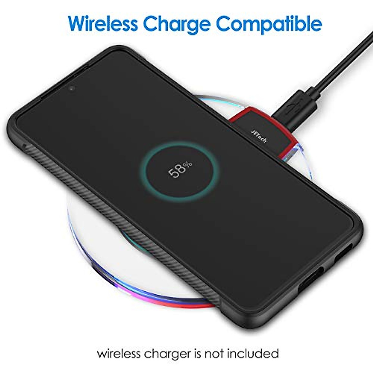 JETech Slim Fit Case Compatible with Samsung Galaxy S21 5G (NOT for Plus +) 6.2-Inch, Thin Phone Cover with Shock-Absorption and Carbon Fiber Design (Black)