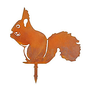 GZGNEEVL Garden Decoration Rusty Animal Garden Metal Art Corten Steel Outdoor Decor Squirrel Yard Handmade Decor