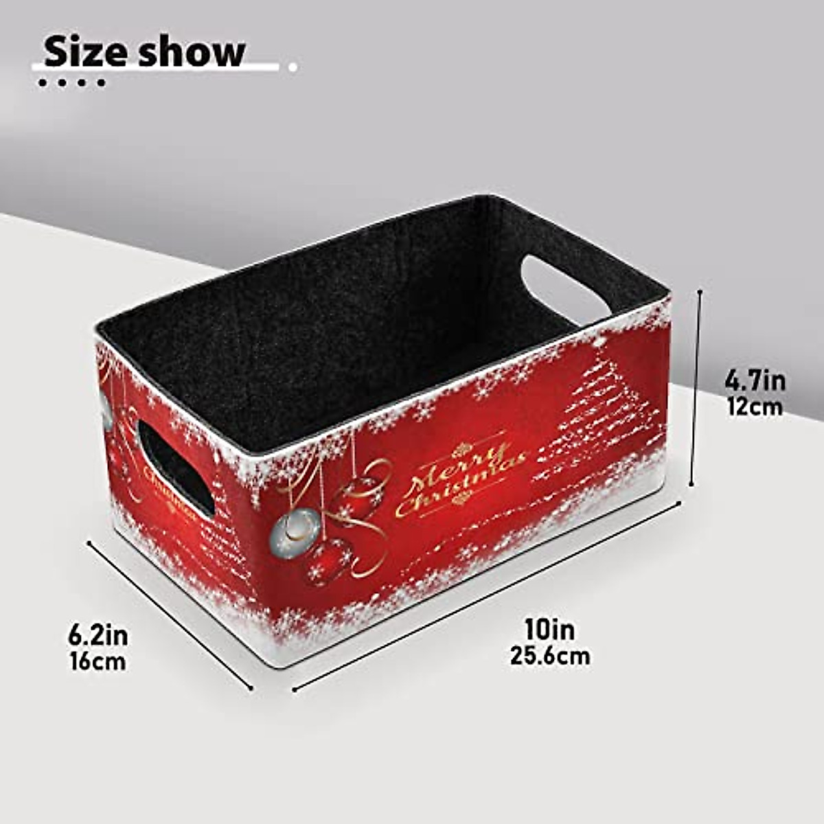 Snowflake Ball Christmas Winter Storage Baskets Storage Bins Baskets Boxes for Shelves Collapsible Storage Organizer for Bedroom Living Room Office Home Clothes Toys 2 Pack