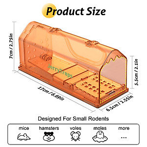 Humane Mouse Trap No Kill,Catch and Release Indoor/Outdoor Mouse Traps for Mice,Easy to Set,Mouse Catcher Quick Effective Reusable and Suitable for Families Yellow(2PCS)