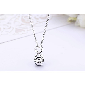 CHAULRI Infinity Top Grade AAA Tahitian Black Pearl Pendant Necklace 18K Gold Over Sterling - Birthday Anniversary Jewelry Gifts for Women Wife Mom Daughter (18K White Gold, Black Pearl)