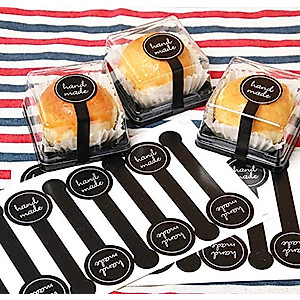 20 Sheets(200Pcs) Food Retail Package Seal Self Adhesive Paper Sticker Labels Sealing Stickers Tamper Evident Labels Decorative Labels for Handmade Baking Craft Arts and More