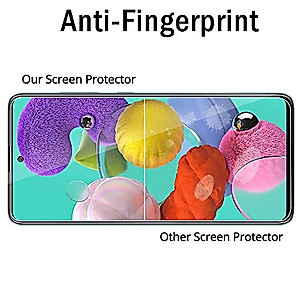 QHOHQ 3 Pack Screen Protector for Samsung Galaxy A51 4G ＆ 5G ＆ 5G UW with 2 Packs Camera Lens Protector, Tempered Glass Film, 9H Hardness, HD, 2.5D Edge, Anti-Fingerprint, Anti-Scratch