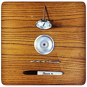 PK Grills Tel-Tru BBQ Grill Thermometer Outdoor Grilling Temperature Gauge Kit, Includes Charcoal/Smoker Thermometer Probe, Wing Nut, and Silver Flashing, PK99085