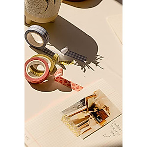 DesignWorks Ink Set of 3 Themed Washi Tapes - Travel and Food Icons Printed on Decorative Tape for Scrapbook, Journals, More - 10 Yards Per Roll