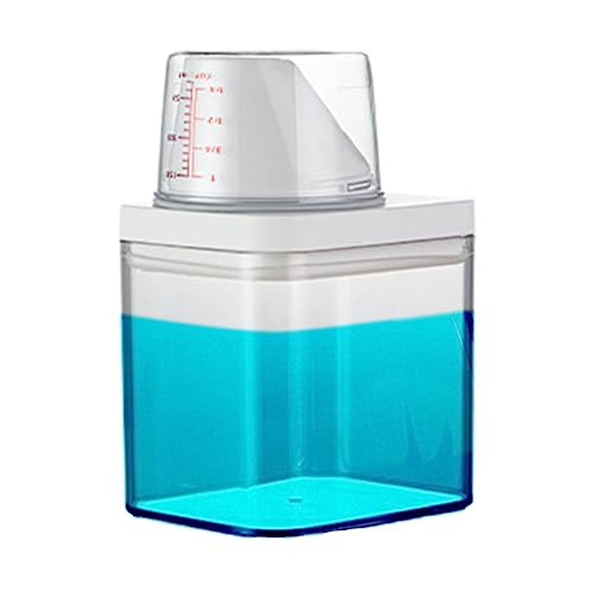 Airtight Laundry Detergent Dispenser with Measuring Cup | Clear Laundry Powder Detergent Storage Box, Washing Powder Container Storage Bucket Detergent Box