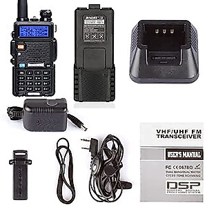 Baofeng UV-5R Dual Band Two Way Radio with 3800mAh Li-ion Battery, Walkie Talkie,Upgrade Version(144-148/420-450Mhz)