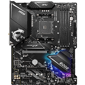 MSI MPG B550 GAMING EDGE WIFI Gaming Motherboard (AMD AM4, DDR4, PCIe 4.0, SATA 6Gb/s, M.2, USB 3.2 Gen 2, AX Wi-Fi 6, HDMI/DP, ATX, AMD Ryzen 5000 Series processors)