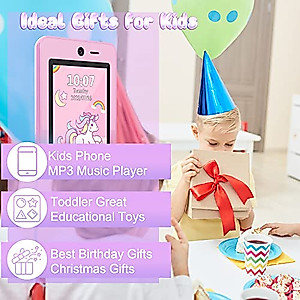 Kids Phone for Girls, Touch Screen Kids Cell Phone with 2 Camera Games Alarm Clock MP3 Music Player, Phones for Kids Christmas Birthday Gifts Toddler Learning Toys for Children Ages 3 4 5 6 7 8