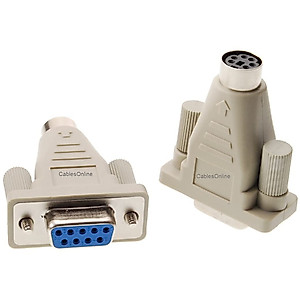 CablesOnline 2-Pack PS/2 MiniDin6 Female to DB9 Serial Female Mouse Adapter, AD-M01-2