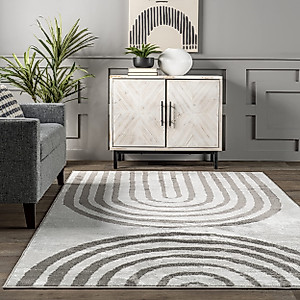 nuLOOM Sena Modern Rainbow Area Rug, 9x12, Light Grey